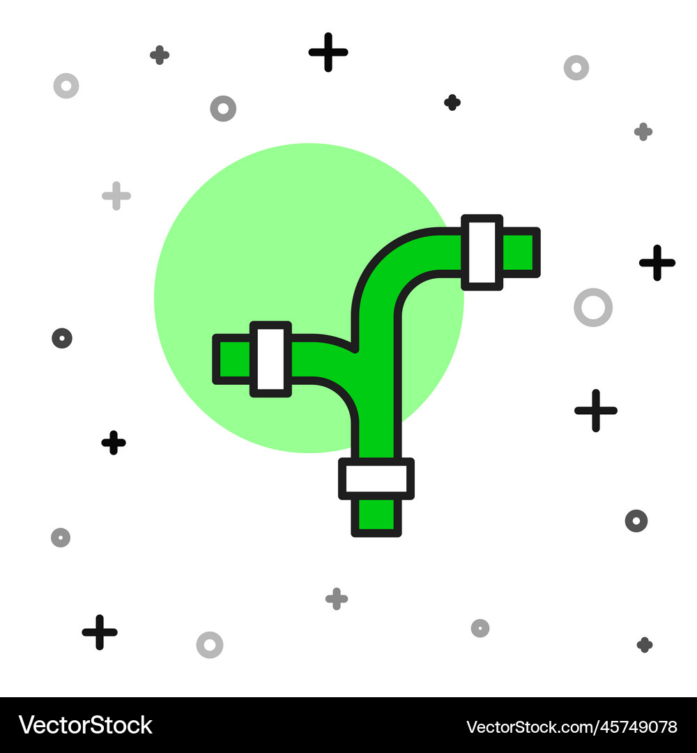 Filled outline industry metallic pipe icon Vector Image