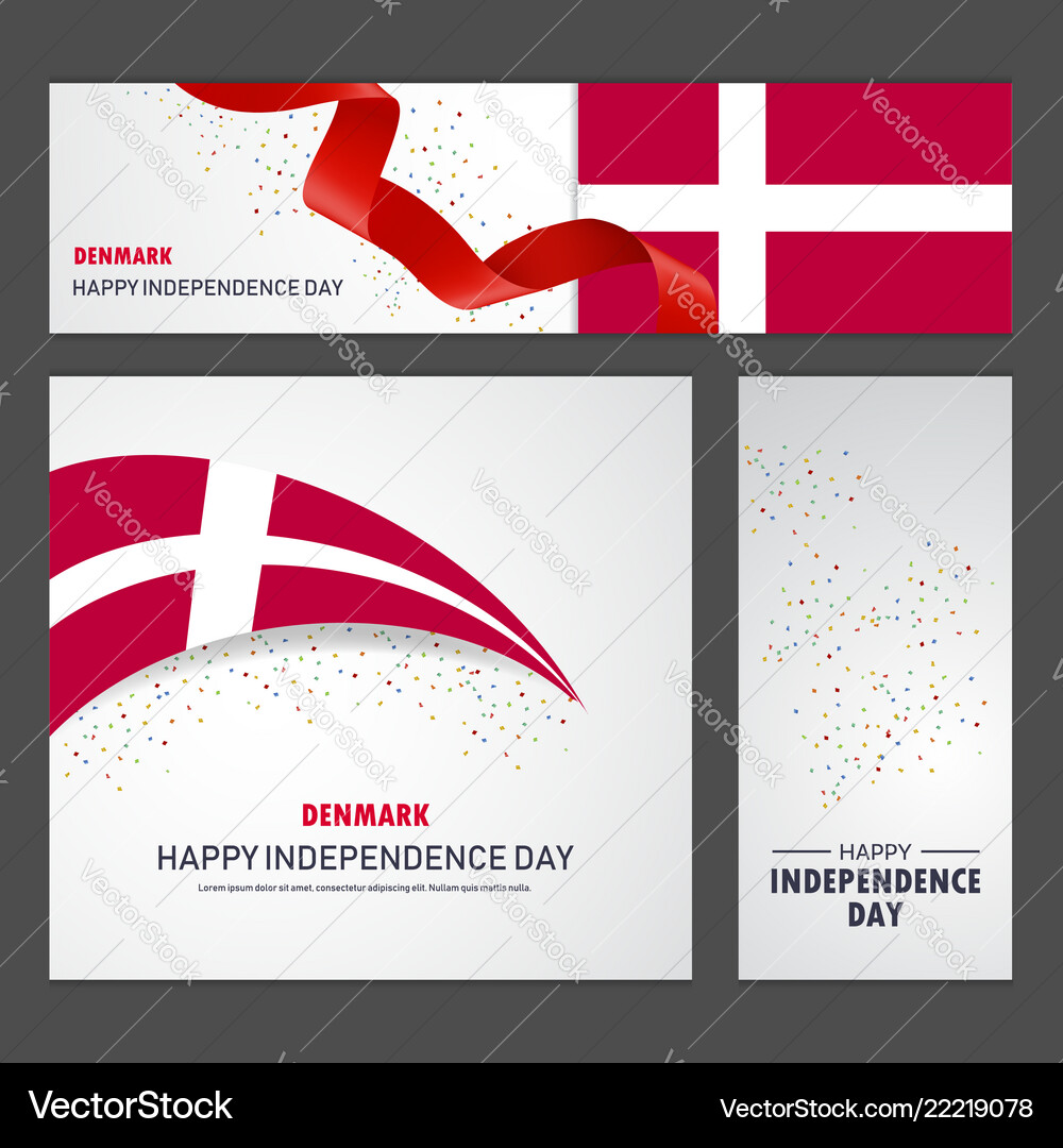 Happy denmark independence day banner Royalty Free Vector