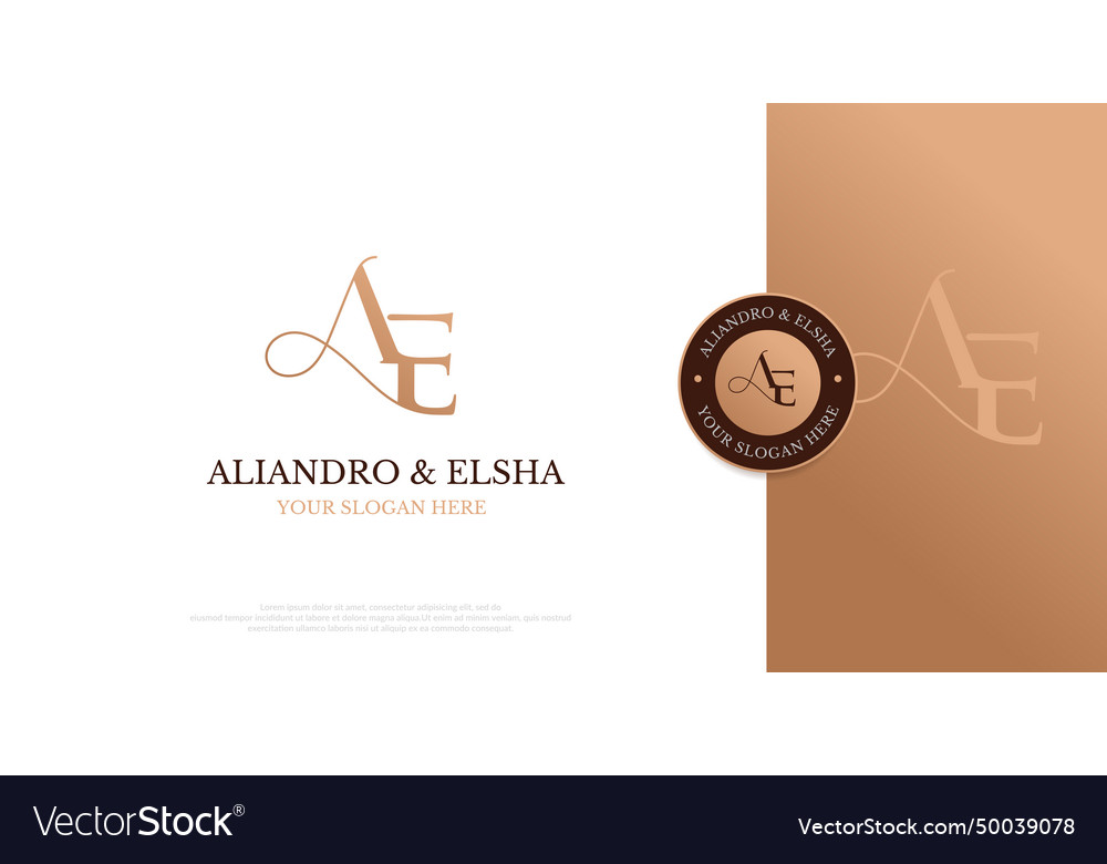Initial ae logo design Royalty Free Vector Image