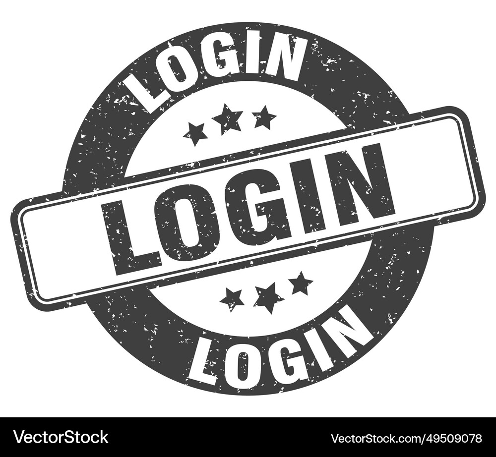 Login stamp label round grunge sign Royalty Free Vector