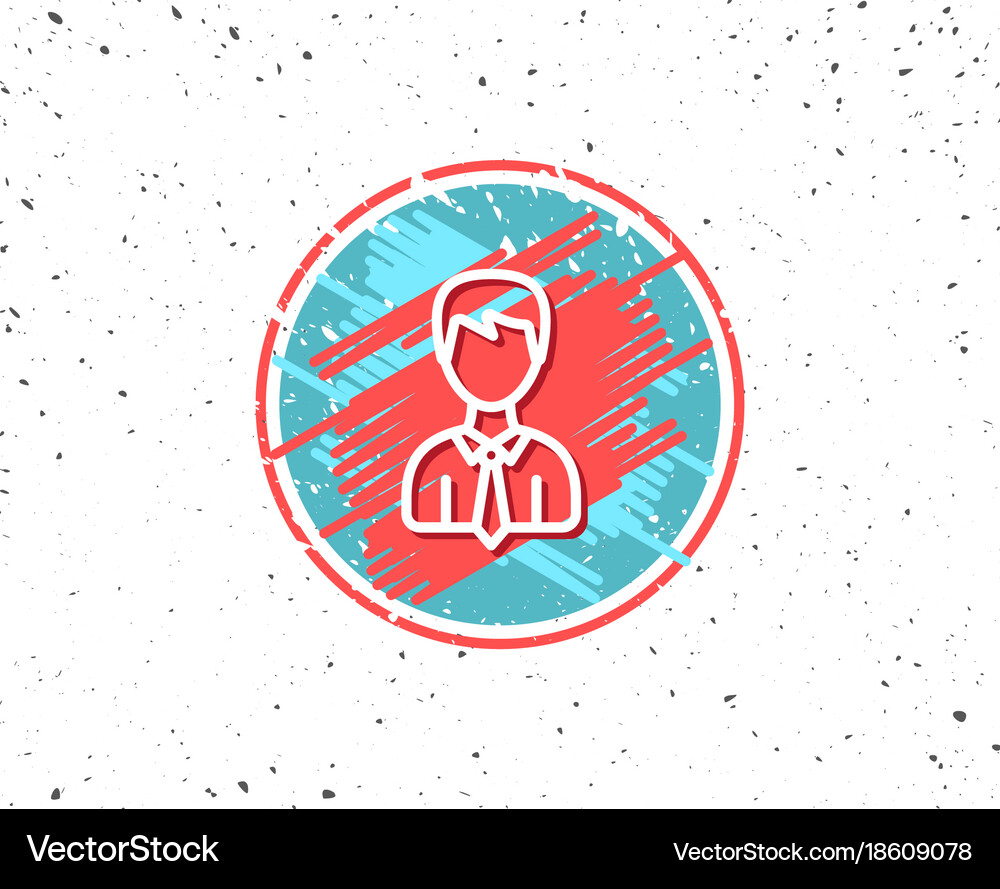 Male user line icon profile sign Royalty Free Vector Image