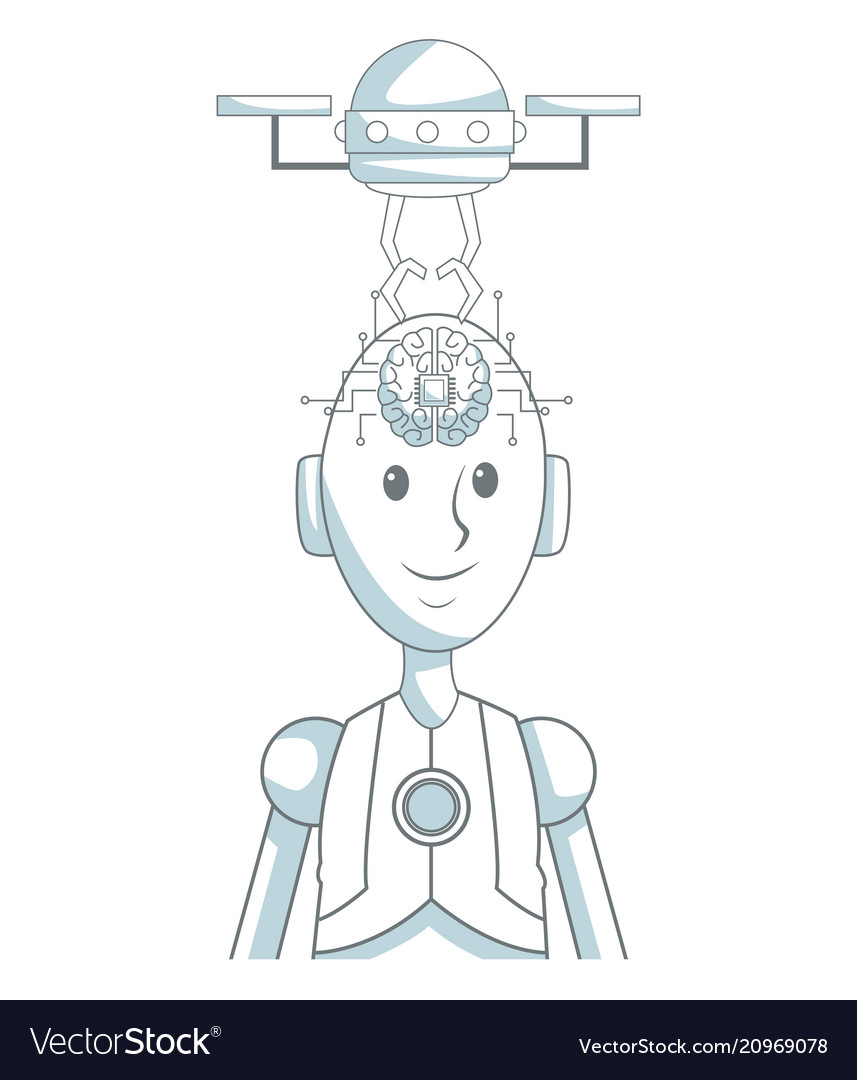 Robot artificial intelligence Royalty Free Vector Image