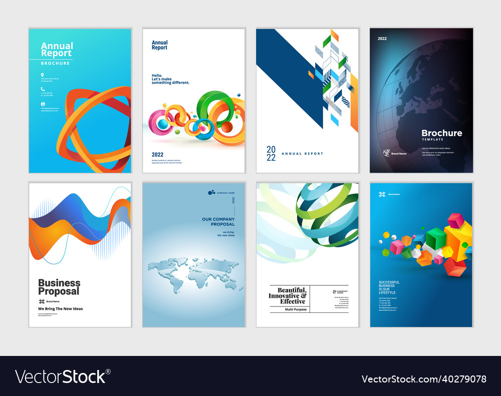 Set of business brochure cover designs Royalty Free Vector