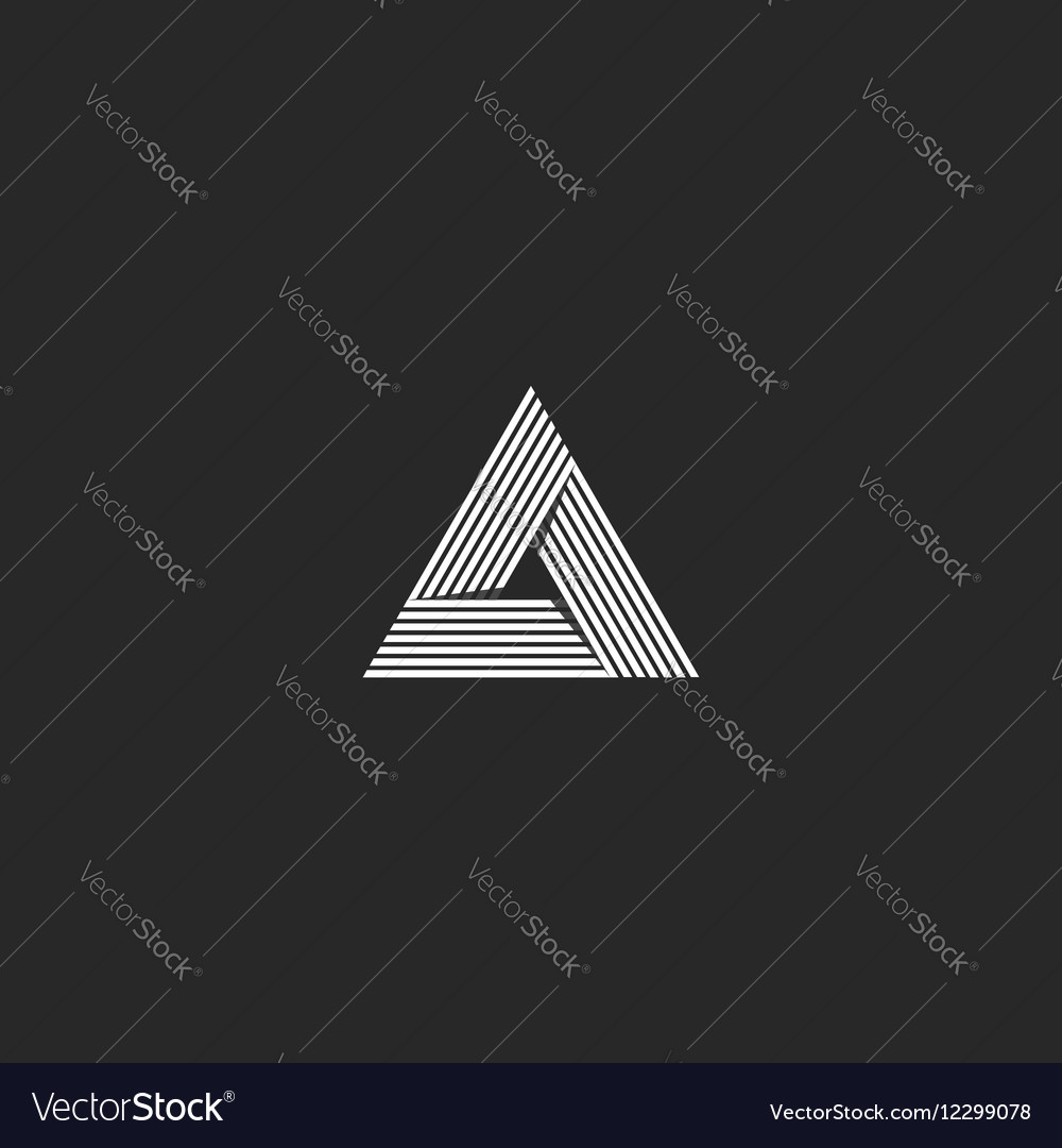 Triangle logo isometric infinity sharp corner Vector Image