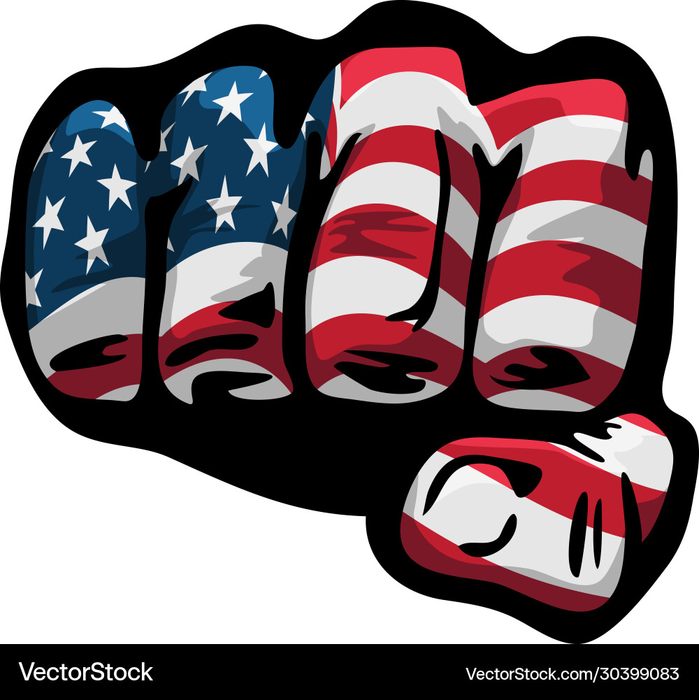 American flag fist Royalty Free Vector Image - VectorStock