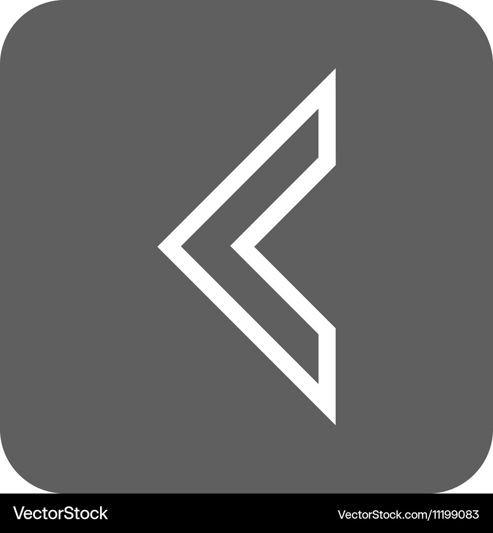Arrowhead Left Flat Squared Icon Royalty Free Vector Image