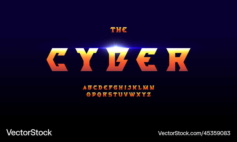 Bold futuristic font geometric modern Royalty Free Vector