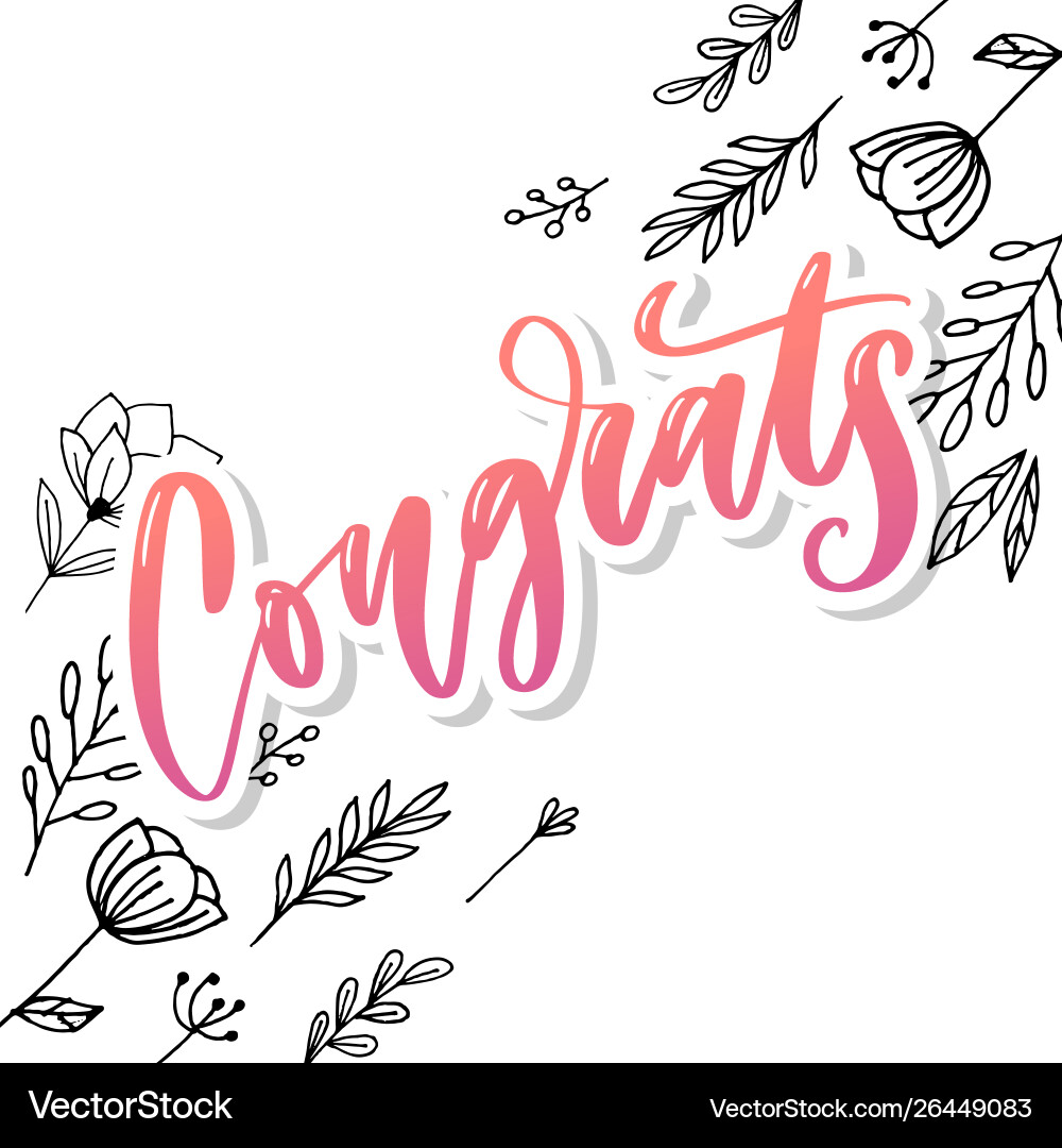 Congrats hand written lettering Royalty Free Vector Image