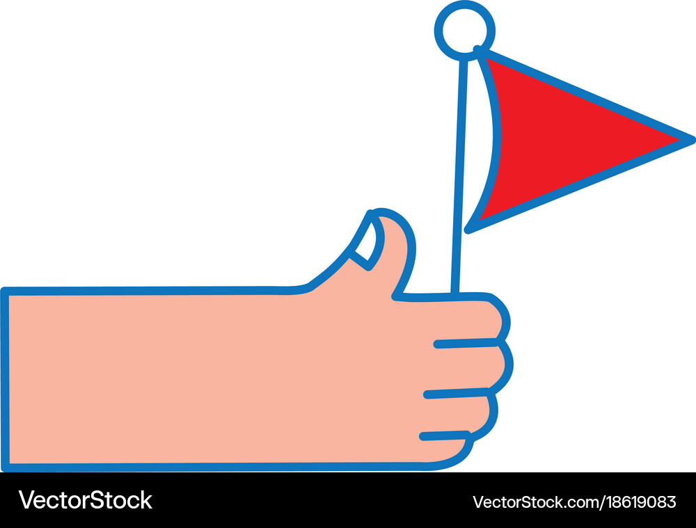 Hand with flag party celebration decoration Vector Image