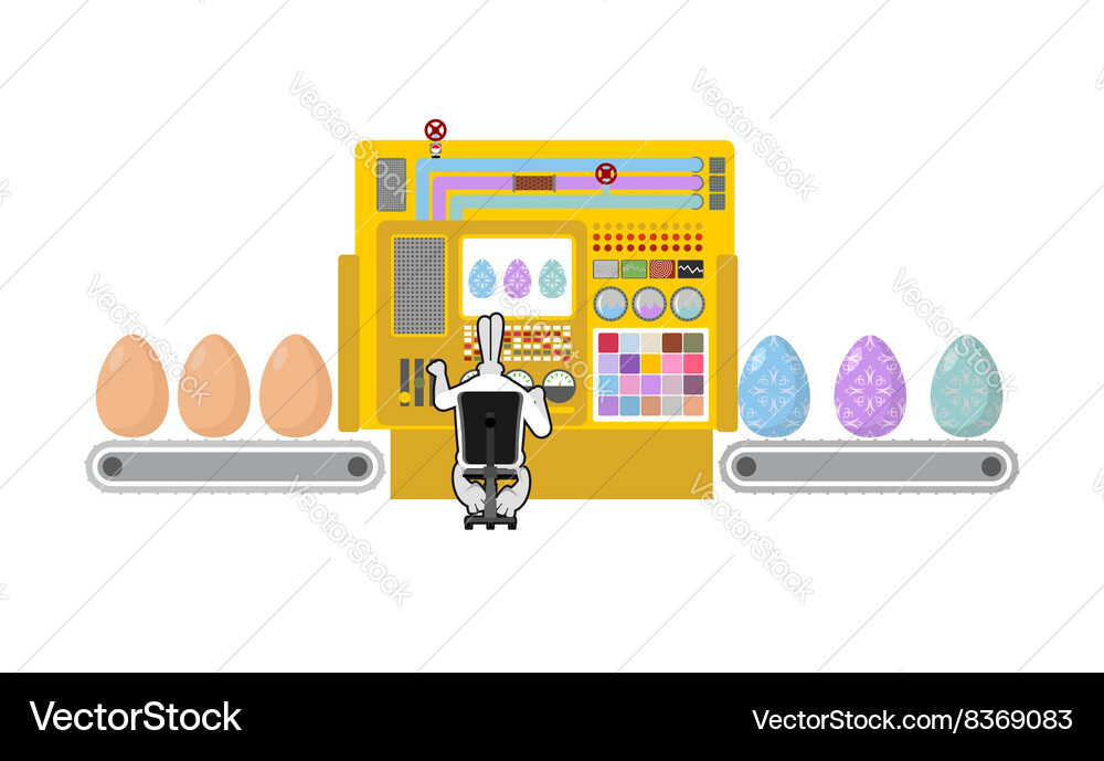 Happy easter apparatus for production Royalty Free Vector