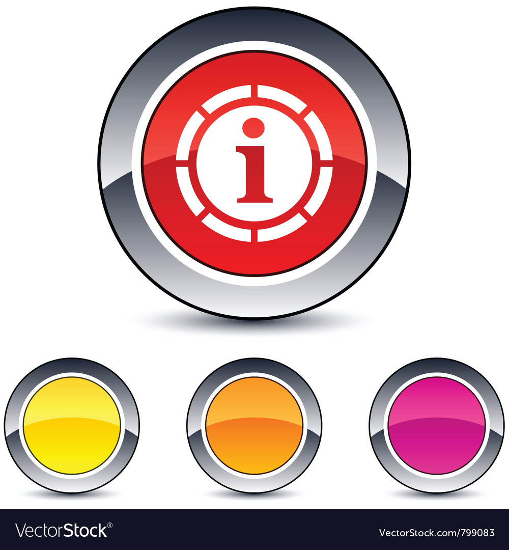 Information round button Royalty Free Vector Image