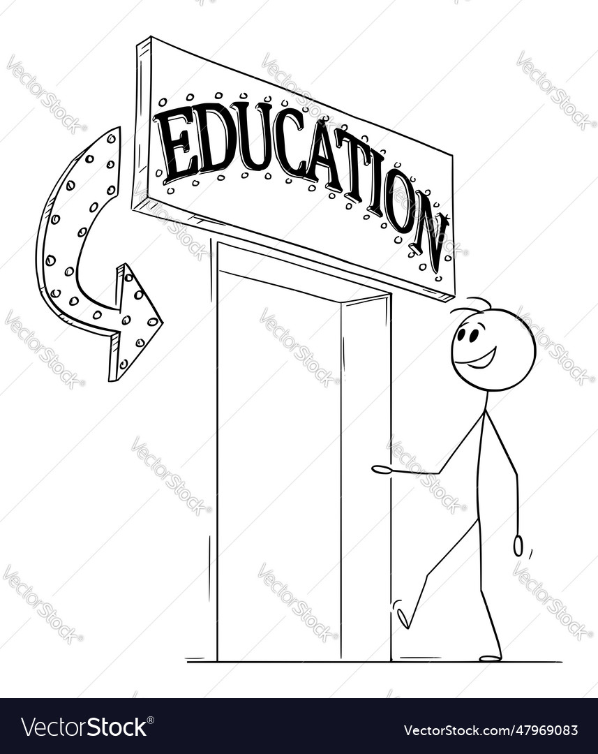 Person eager for education cartoon stick figure Vector Image Person eager for education cartoon stick figure Vector Image