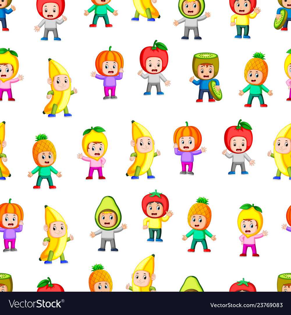 Seamless pattern with children Royalty Free Vector Image