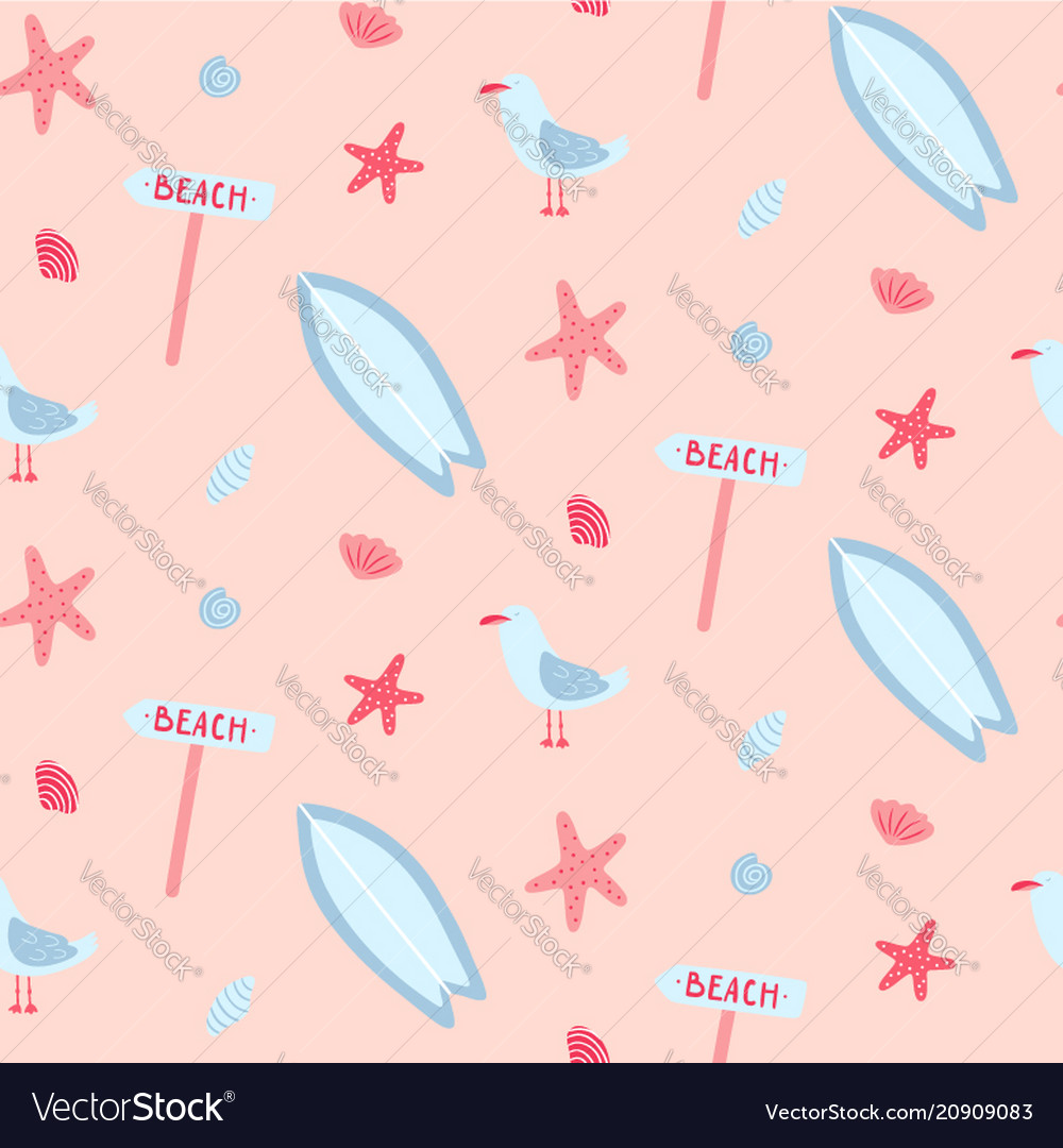 Summer seamless pattern Royalty Free Vector Image