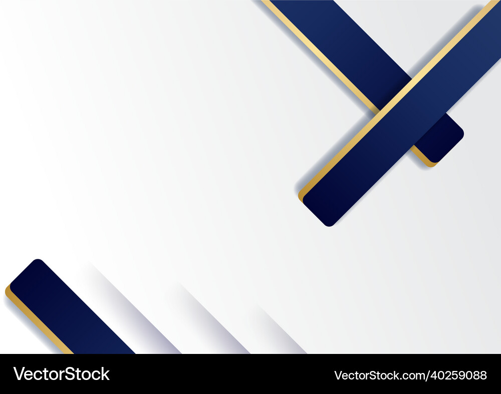 Abstract blue and gold white background with gold Vector Image