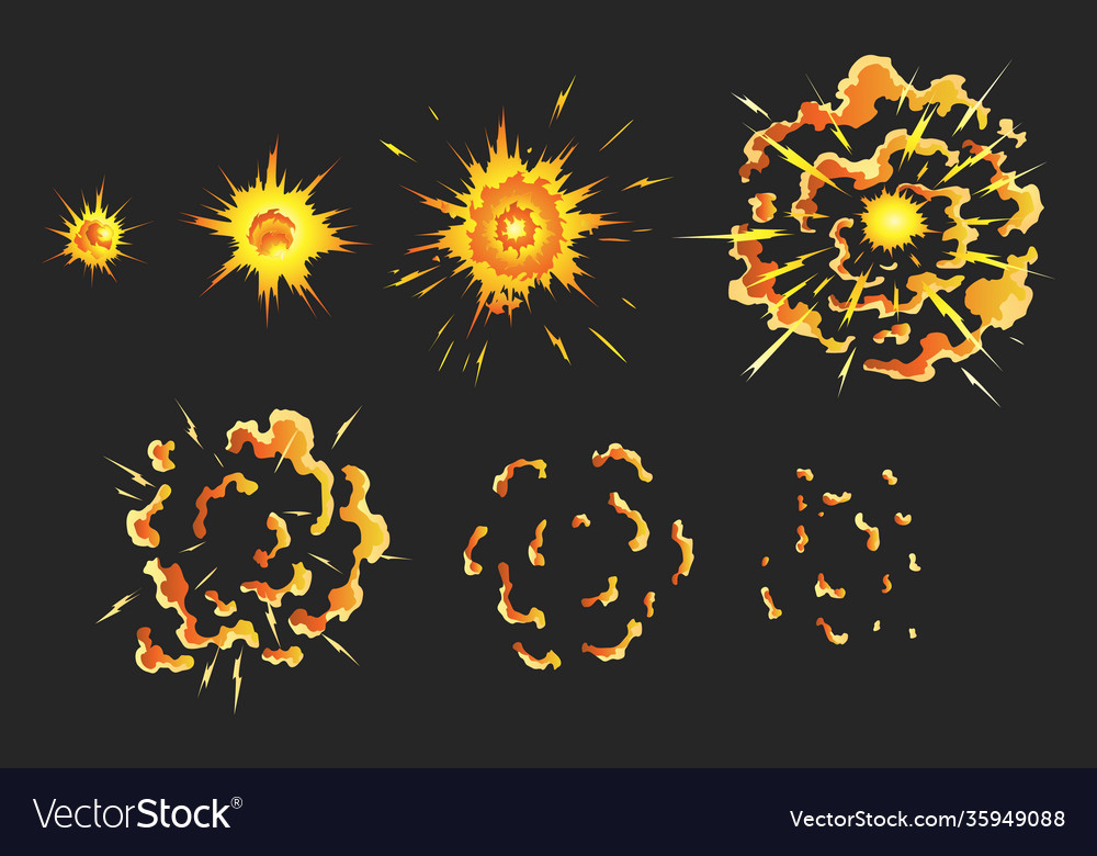 Animation for game explosion effect in Royalty Free Vector