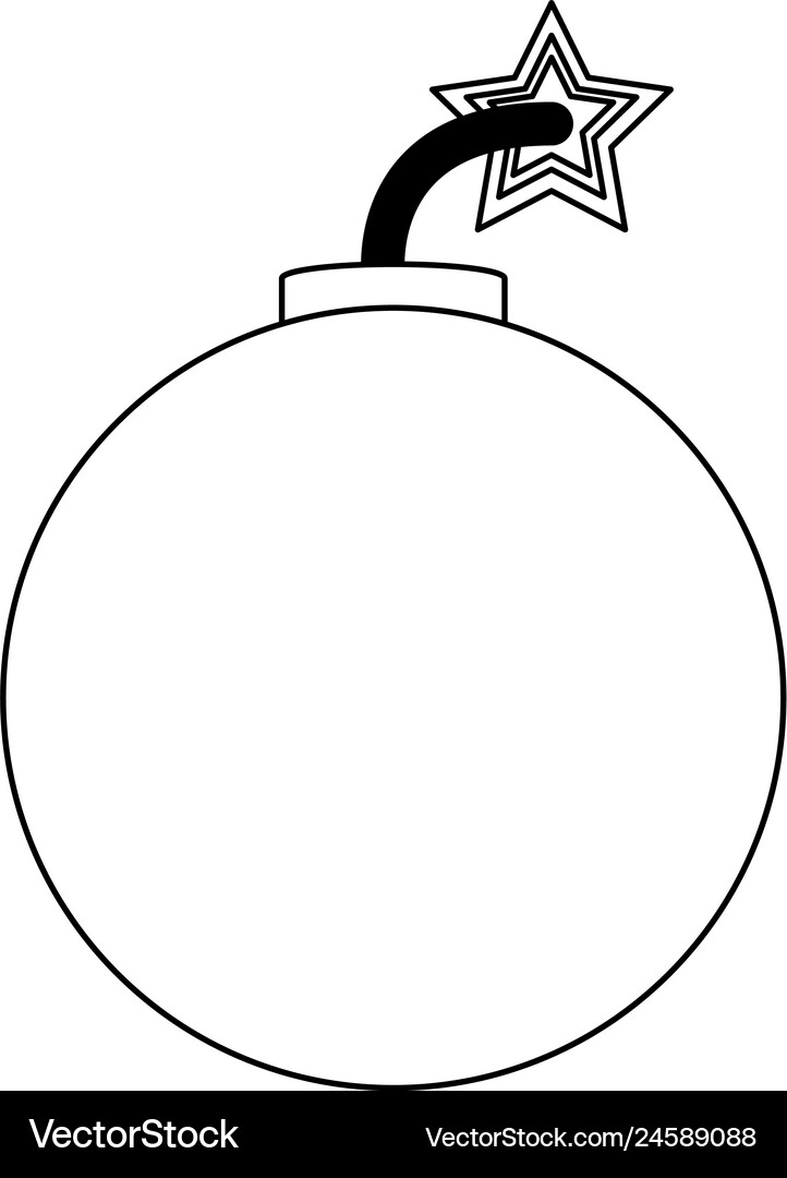 Bomb explosive round symbol in black and white Vector Image