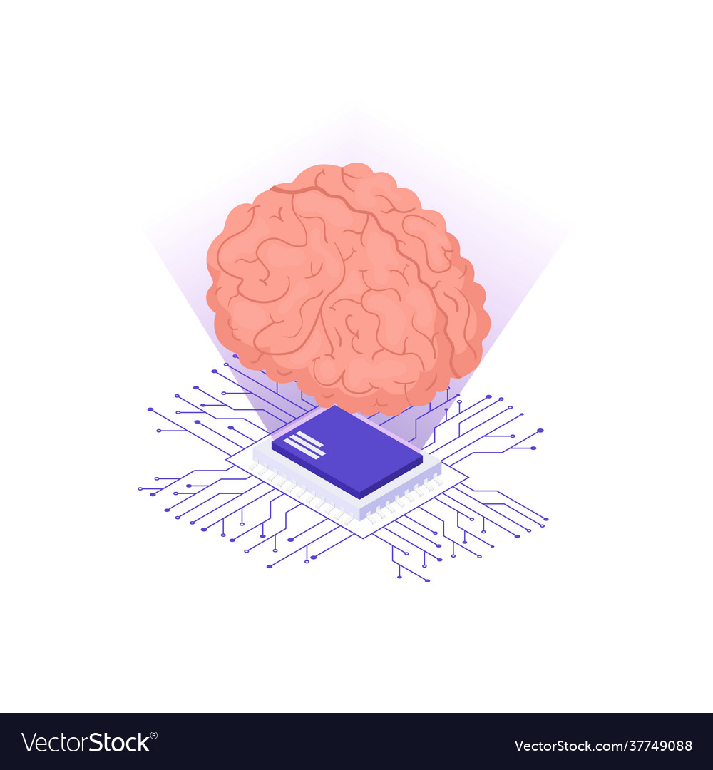 Brain chip Royalty Free Vector Image - VectorStock
