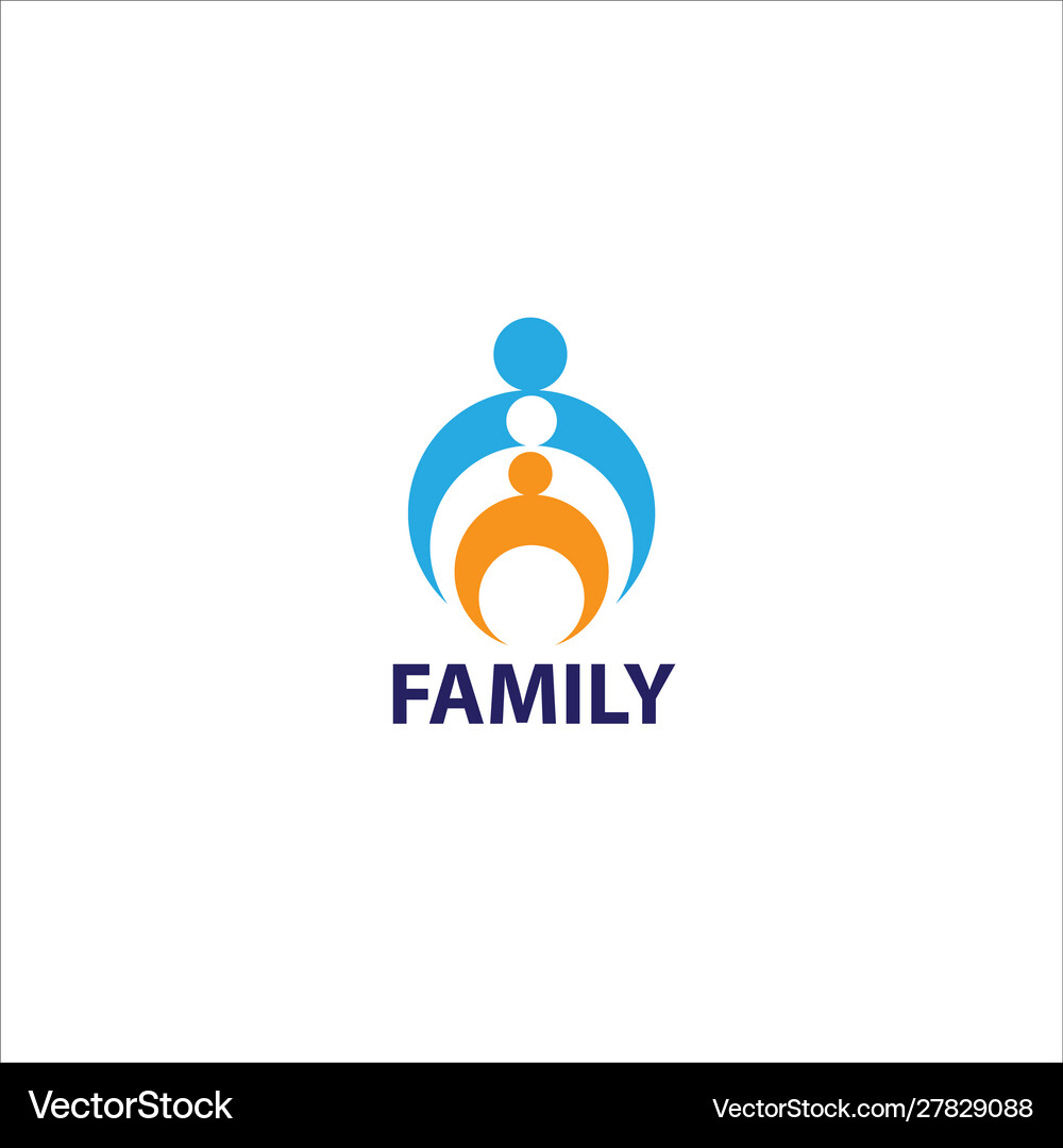 Family logo with negative space style Royalty Free Vector