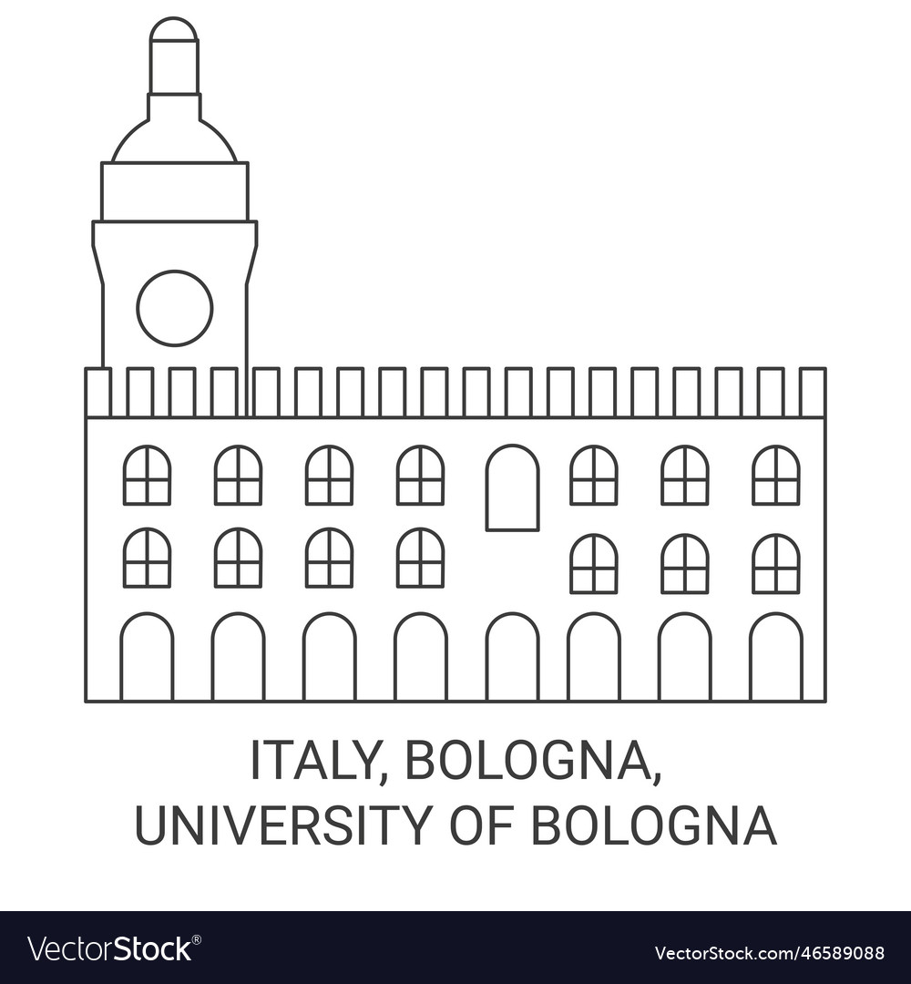 Italy bologna university of travel Royalty Free Vector Image