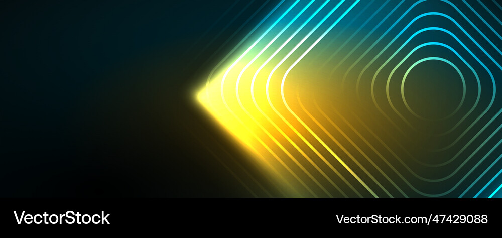 Neon glowing techno lines hi-tech futuristic Vector Image