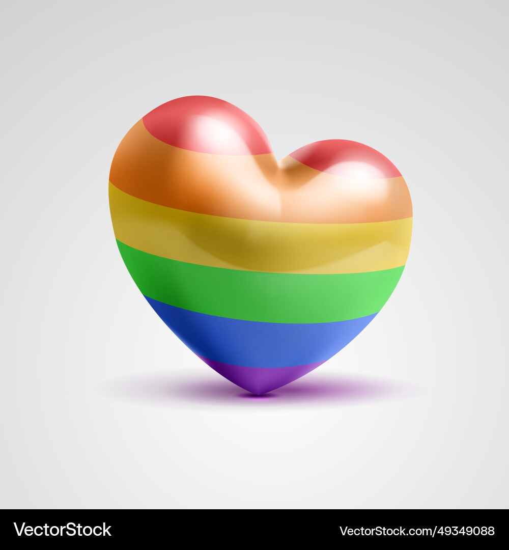 Rainbow heart lgbt symbol Royalty Free Vector Image