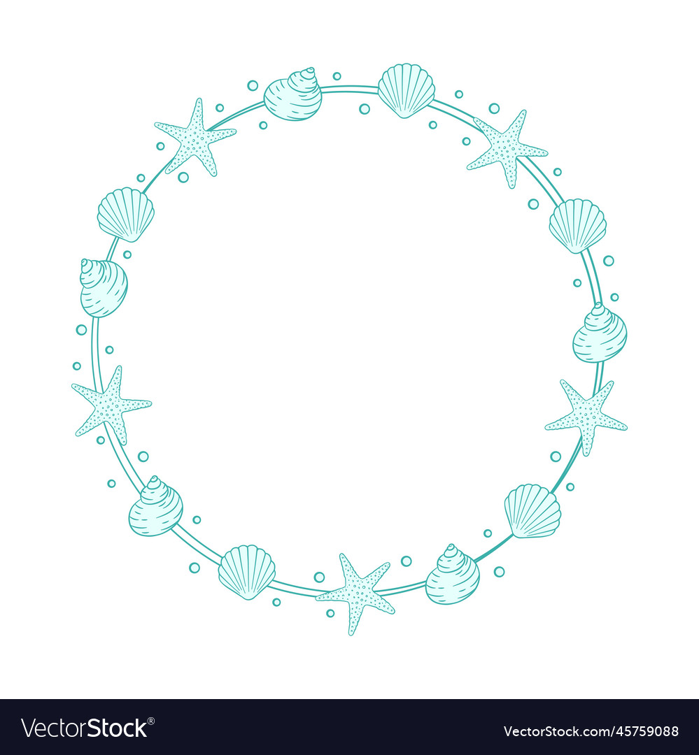 Seashell Frame - Ocean & Beach Royalty Free Vector Image