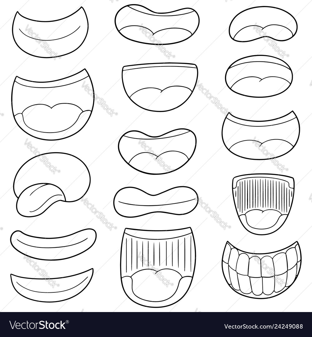 Set of mouth Royalty Free Vector Image - VectorStock