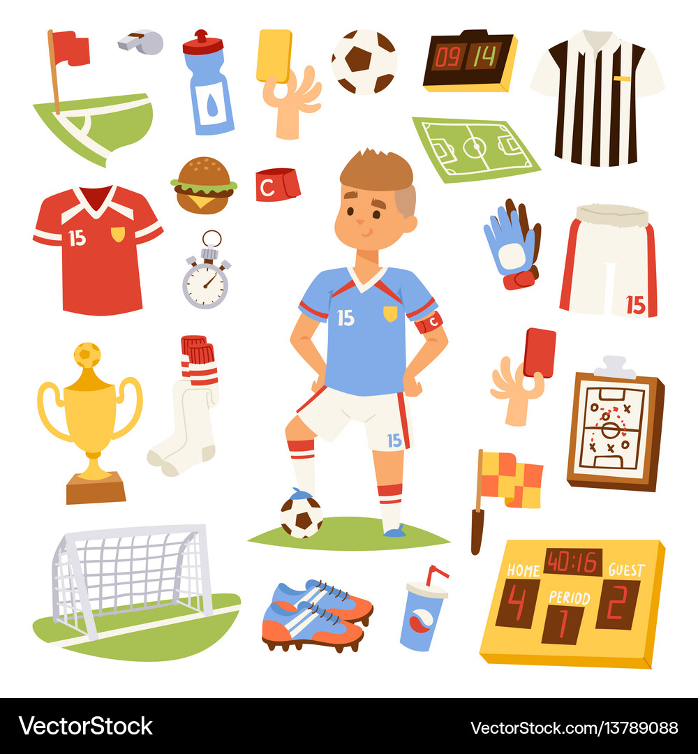 Soccer player man icons Royalty Free Vector Image