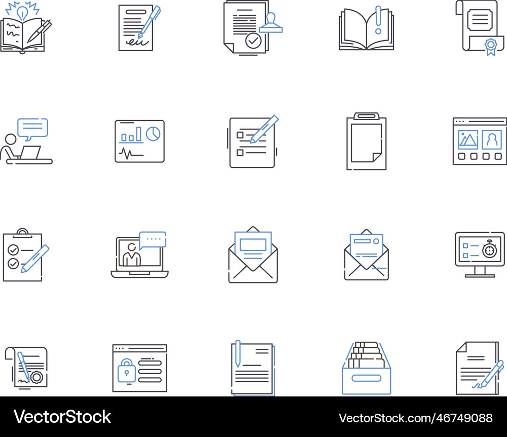 Text and copywriting outline icons collection Vector Image