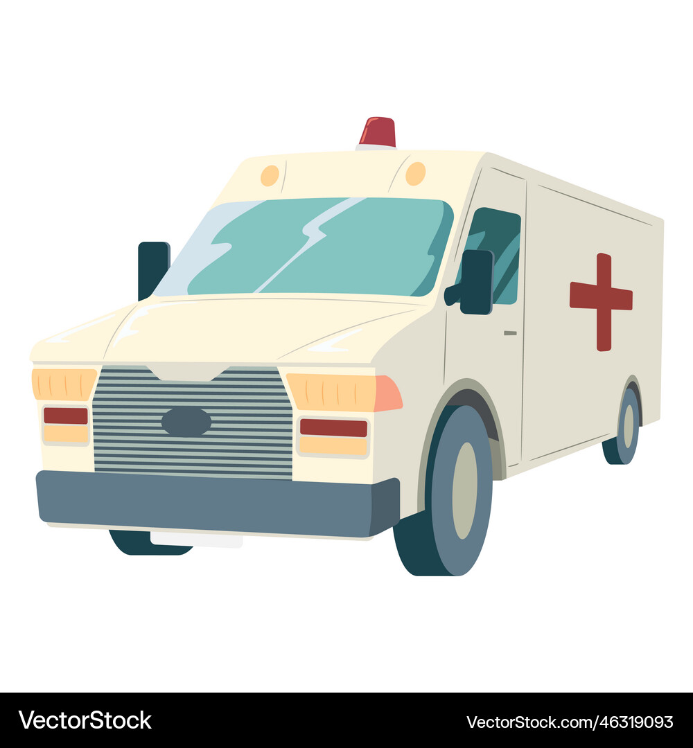 Ambulance color big car Royalty Free Vector Image