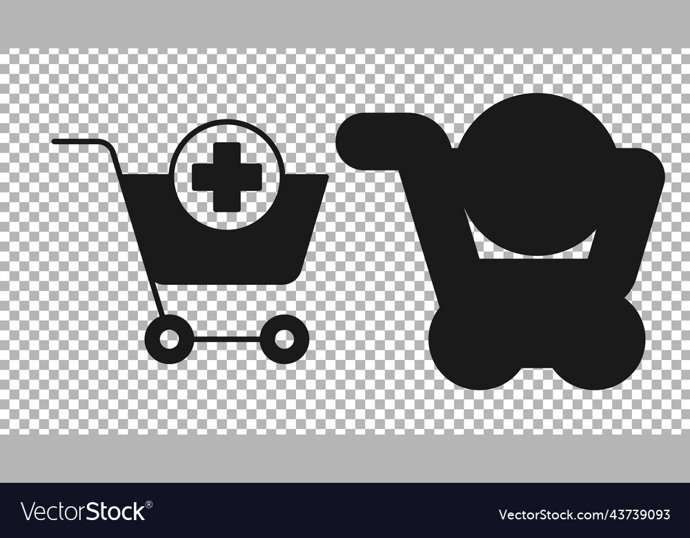 Black add to shopping cart icon isolated Vector Image