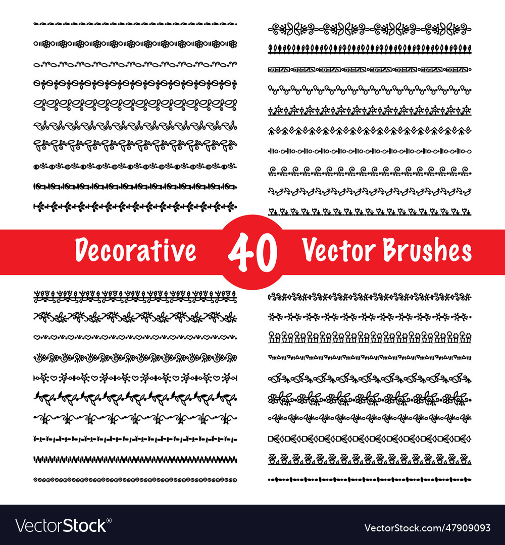 Brush set set Royalty Free Vector Image - VectorStock