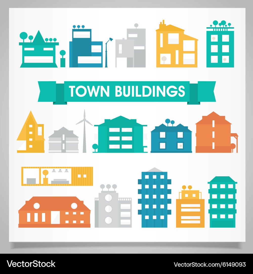 Buildings and houses collection Royalty Free Vector Image