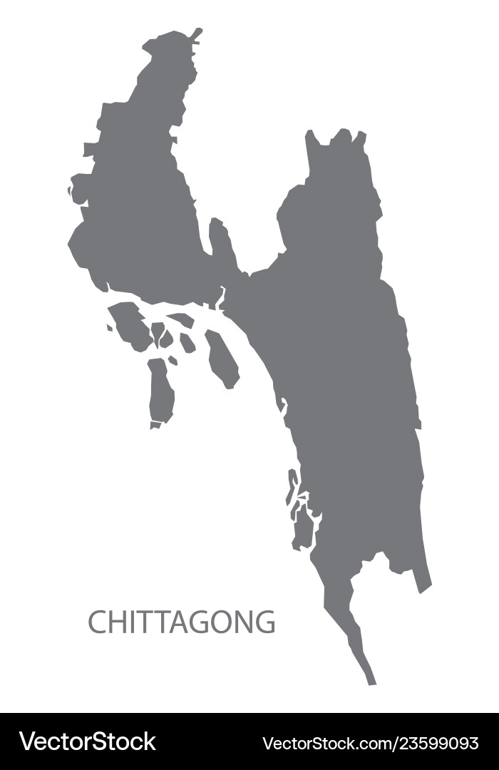 Chittagong bangladesh map grey Royalty Free Vector Image