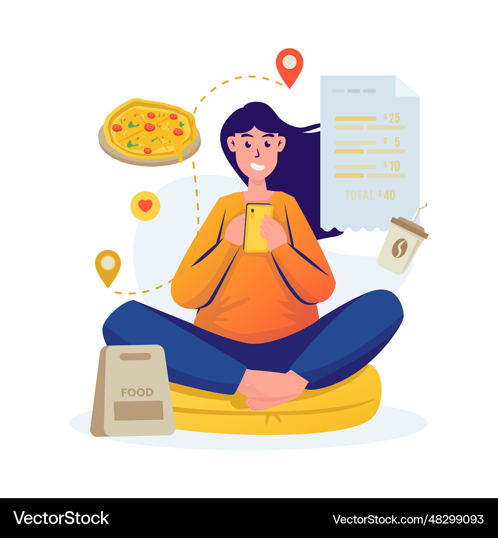Food shopping order delivery Royalty Free Vector Image