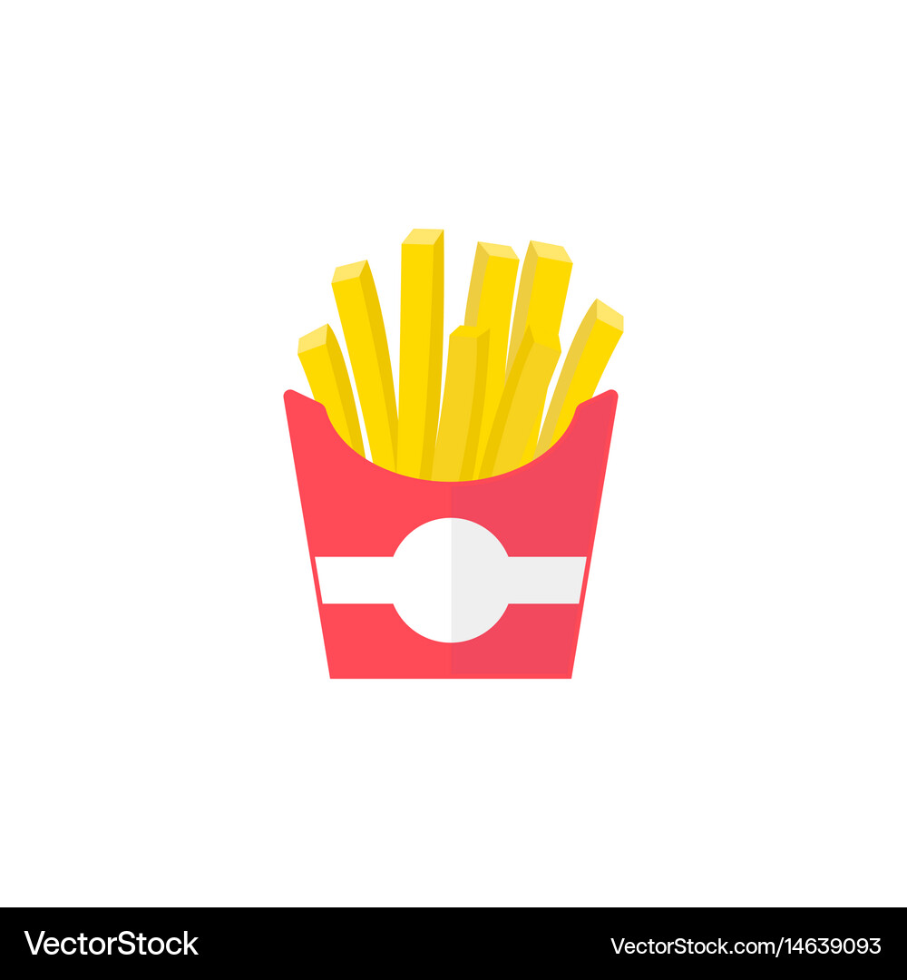 French fries flat icon food drink elements Vector Image