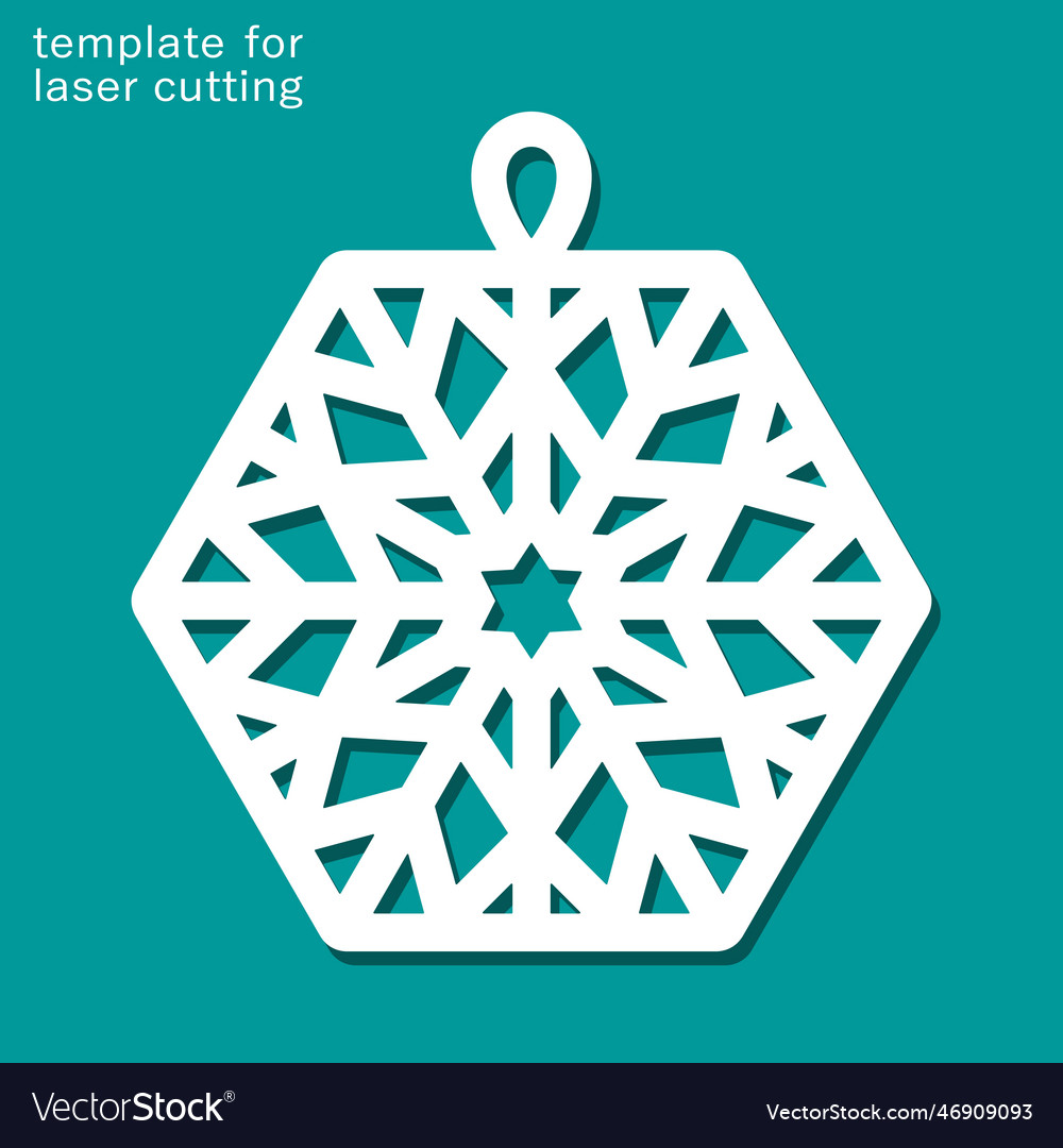 Hexagonal snowflake pendant Royalty Free Vector Image
