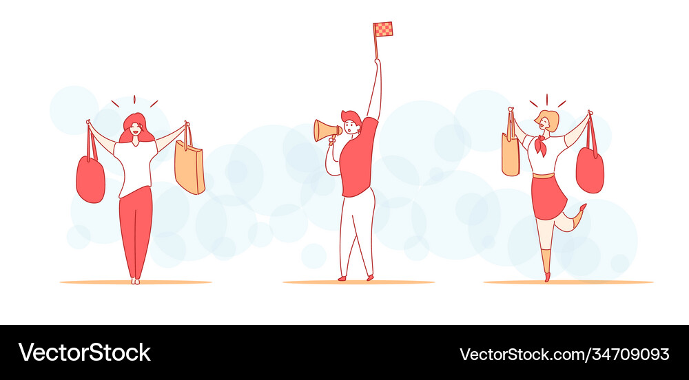 Modern cartoon flat character customer shopping Vector Image