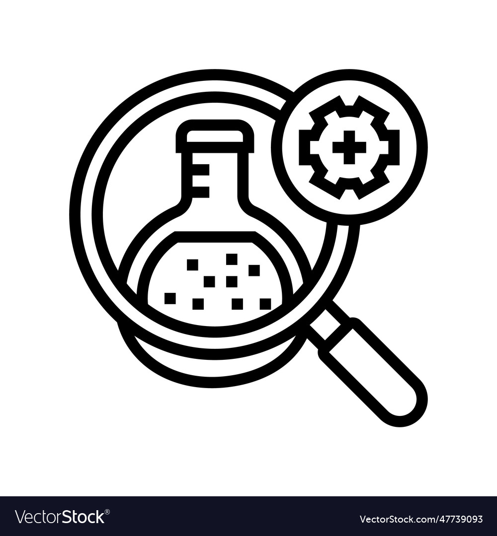 Pharmacology research biomedical line icon Vector Image