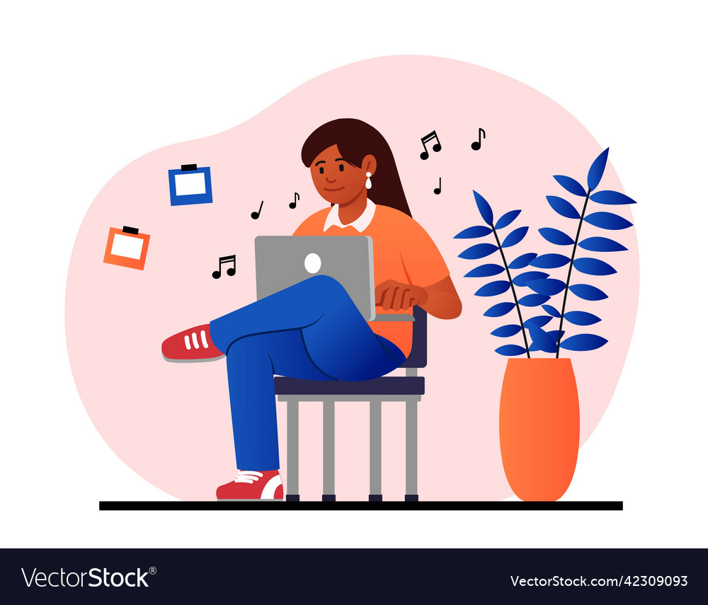 Remote work concept Royalty Free Vector Image - VectorStock