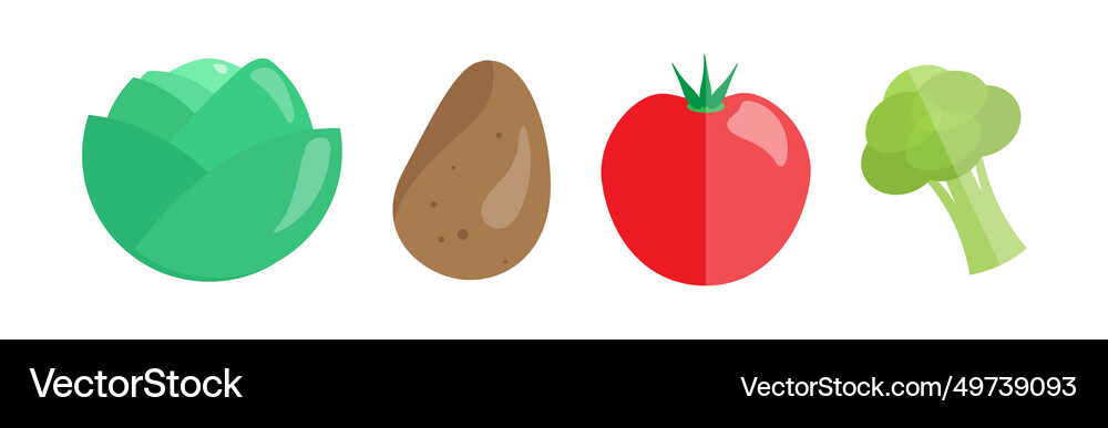 Ripe vegetables and garden crop flat icon Vector Image