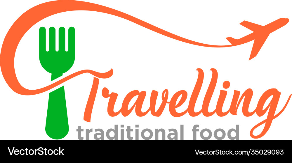 Traveling food logo Royalty Free Vector Image - VectorStock