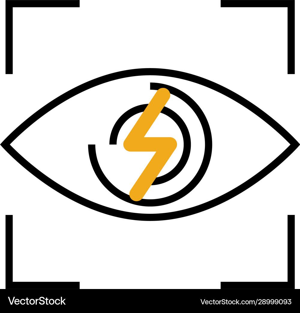 Viewfinder eye icon symbol with lightning Vector Image