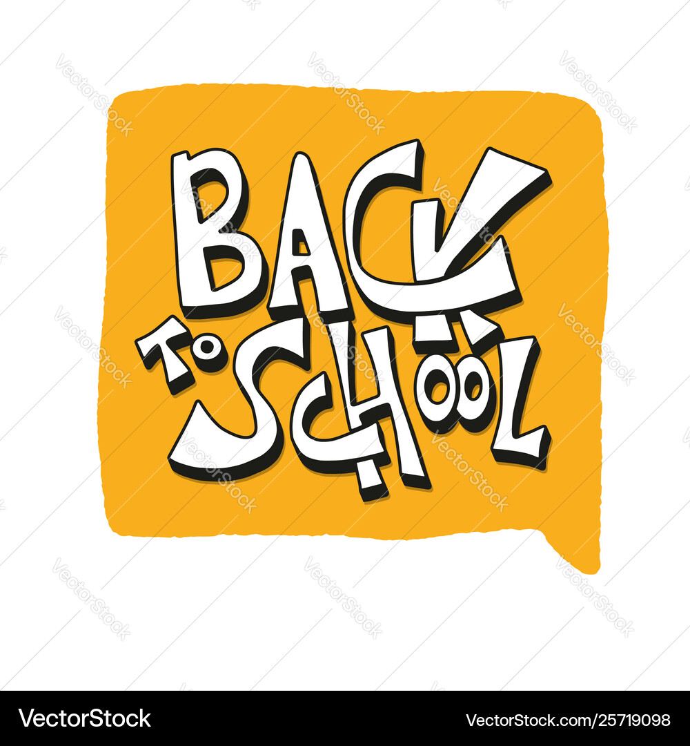 Back to school text for banner design Royalty Free Vector