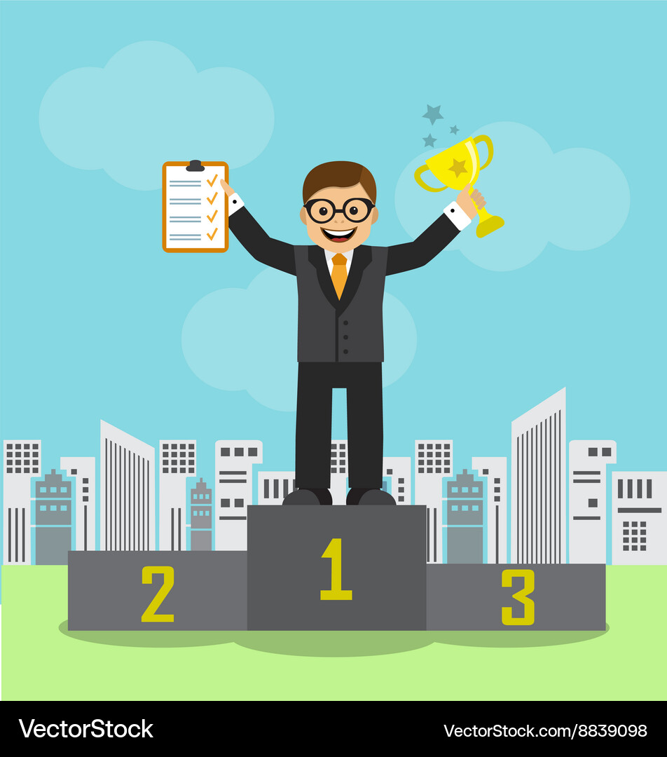 Businessman achieved success and recognition Vector Image