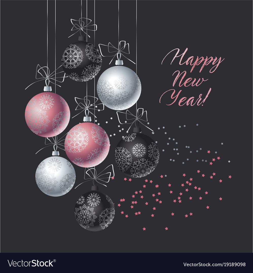 Christmas decorative bauble on black background Vector Image