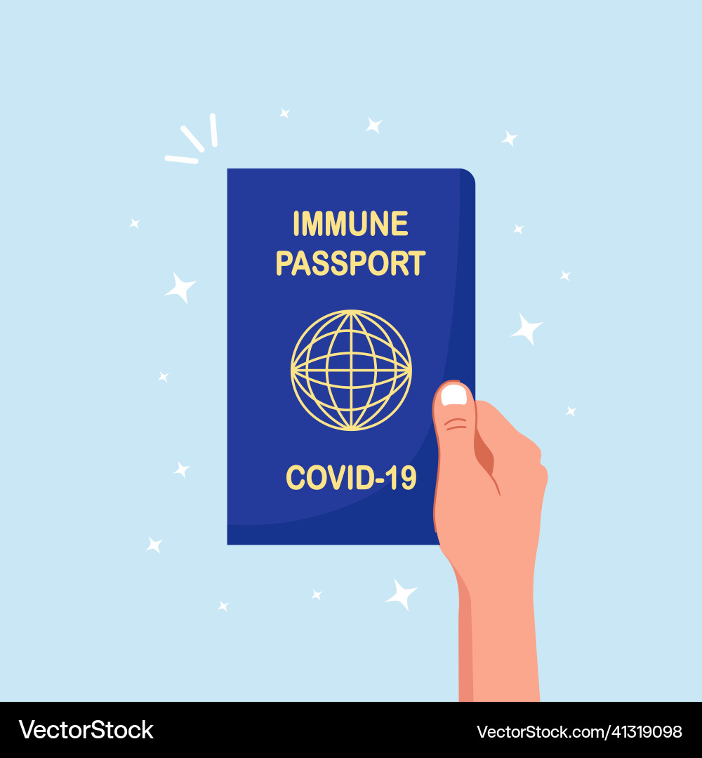 Covid-19 immunity passport coronavirus immunity Vector Image