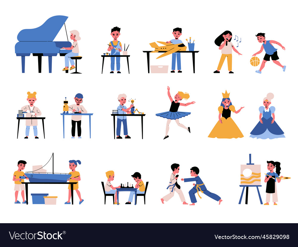 Creative hobbies set Royalty Free Vector Image