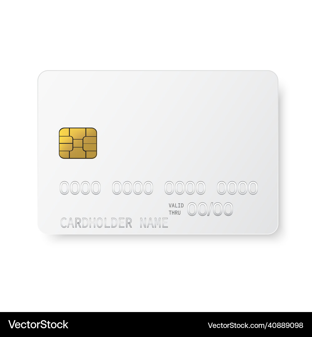 Credit plastic card with emv chip mock up Vector Image